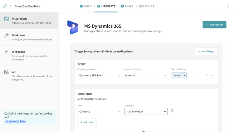 Microsoft Dynamics 365 integration | SurveySparrow