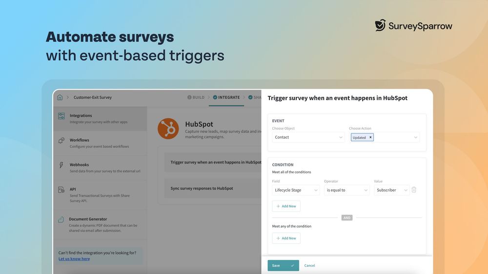 HubSpot Integrations | Integrate HubSpot & Surveys | SurveySparrow