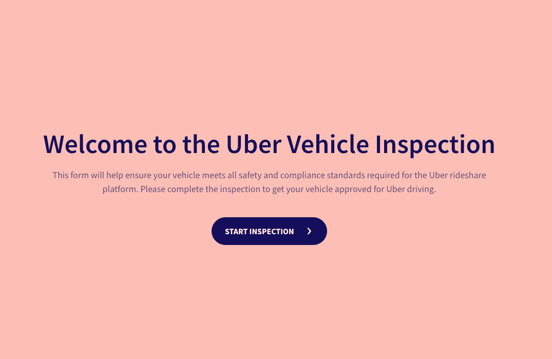 Uber Inspection Form Template for Vehicle Readiness