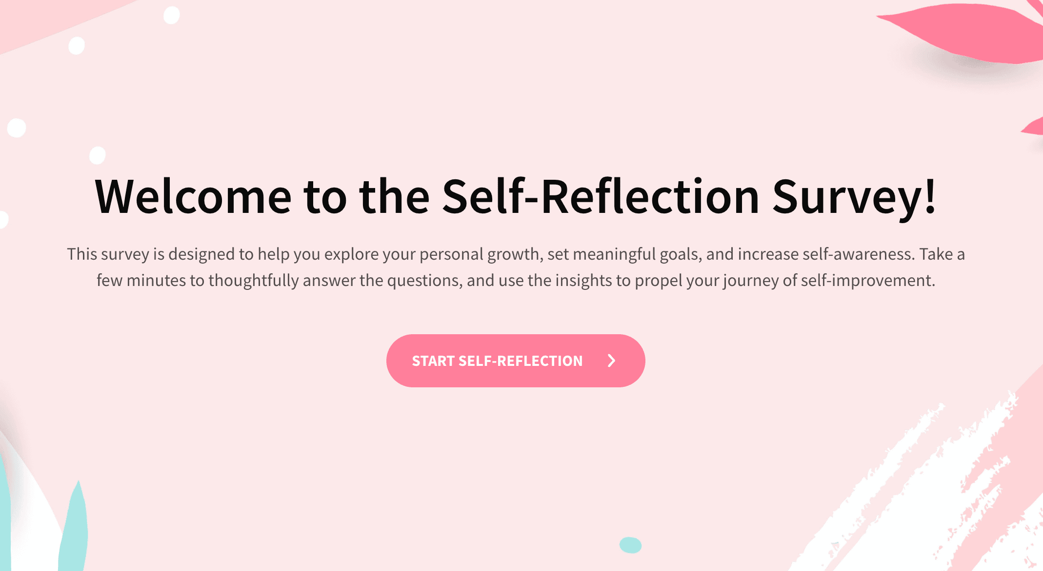 Self Reflection Survey Form Template for Personal Growth