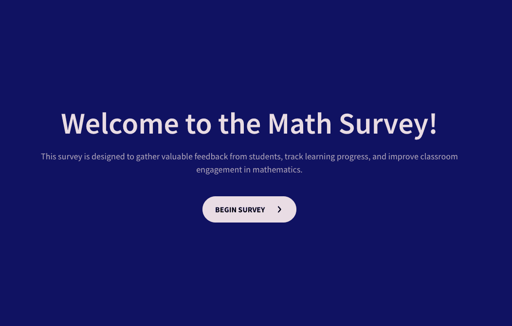 Math Survey Template for Students and Class Feedback