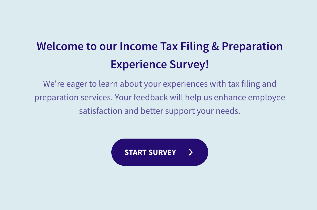 Income Tax Filing & Preparation Survey for Employees