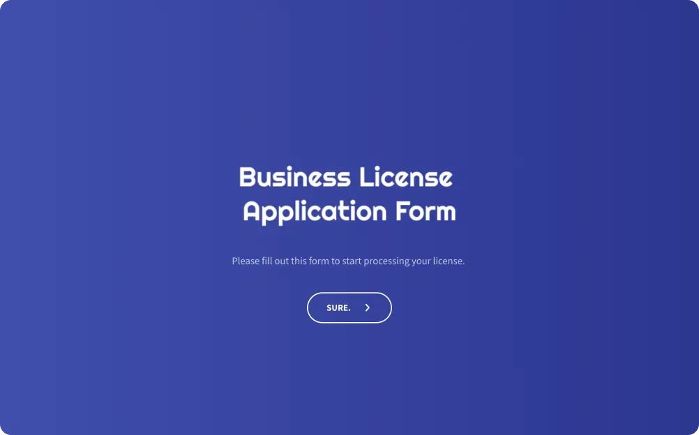 Business License Application Form Template | SurveySparrow
