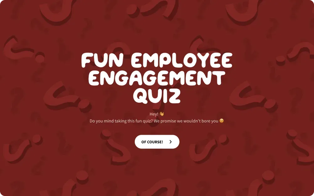 Fun Employee Engagement Quiz | SurveySparrow