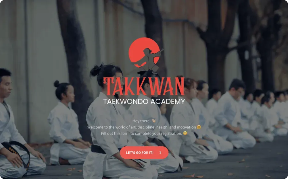 Taekwondo Admission Form Template | For Martial Arts Institutes